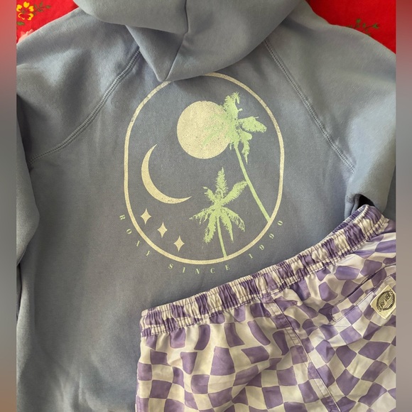 Roxy | Matching Sets | Roxy Light Blue Hoodie And Zara Trunks | Poshmark